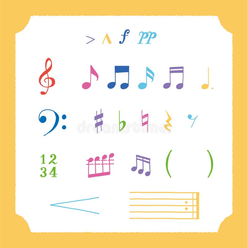 Illustration of Isolated Musical Note and Treble Clef. Design Layout ...