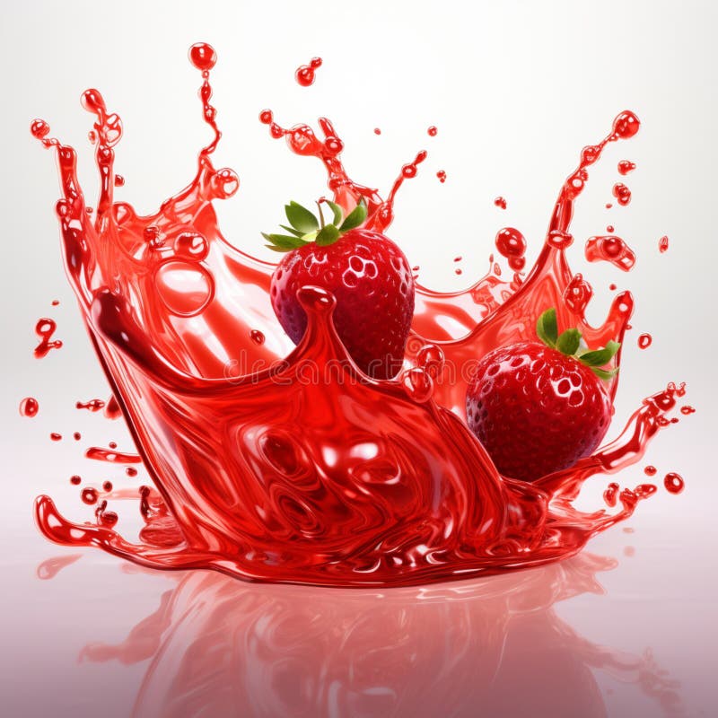 Illustration of Isolated Splashing of Berry Juice and Red Compote Stock ...