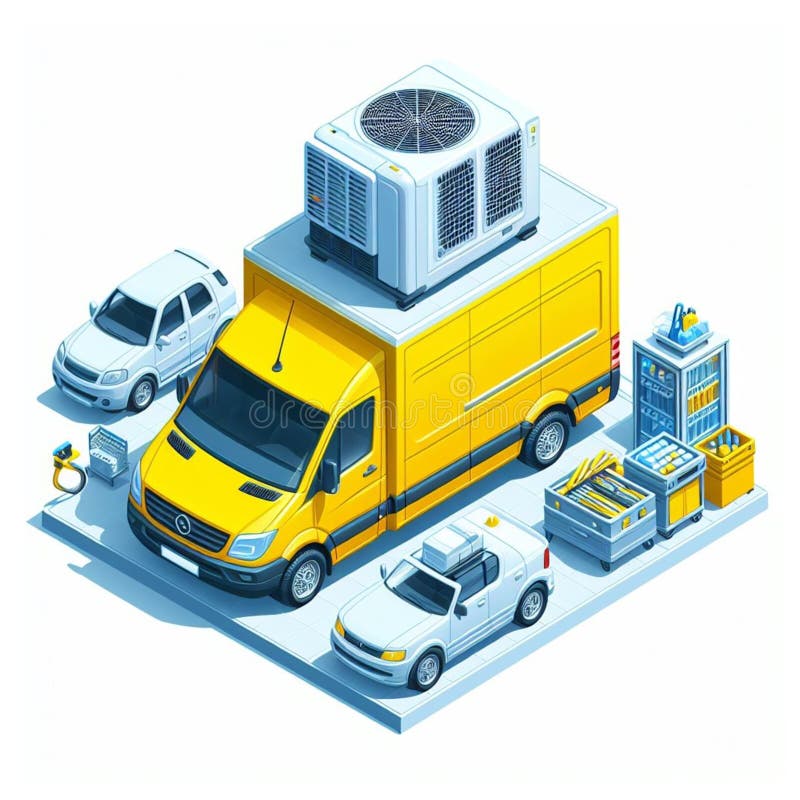 Illustration of an Isolated Van on a White Background is Suitable for ...