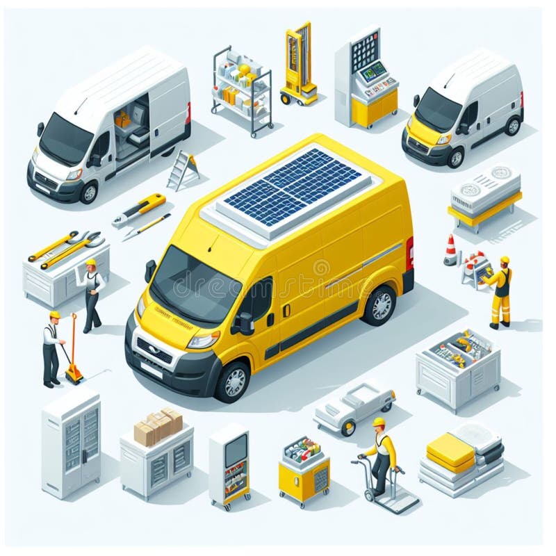 Illustration of an Van on a White Background is Suitable for Illustration Purposes and As an ...