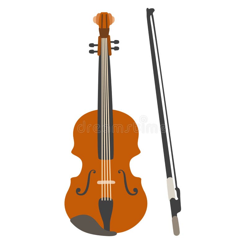 Viola on White with Bow and Music Notes Stock Image - Image of notes ...