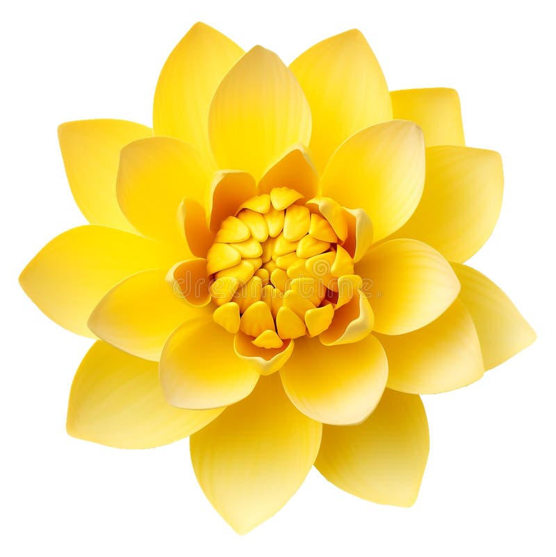 Illustration of Isolated Yellow Lotus Flower. Created with Generative ...
