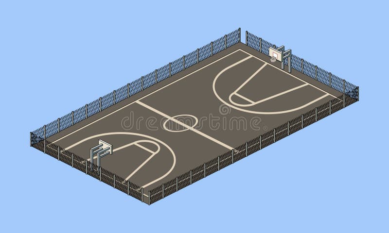 Illustration of Isometric Basketball Court. Vector Illustration Stock ...