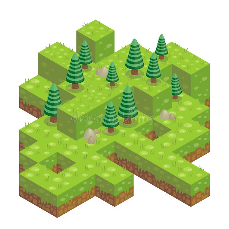 Illustration of Isometric Forest Stock Vector - Illustration of ground ...