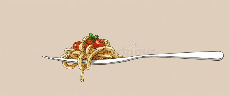Illustration of Italian Pasta Spaghetti on Fork Culinary Image for Menu ...