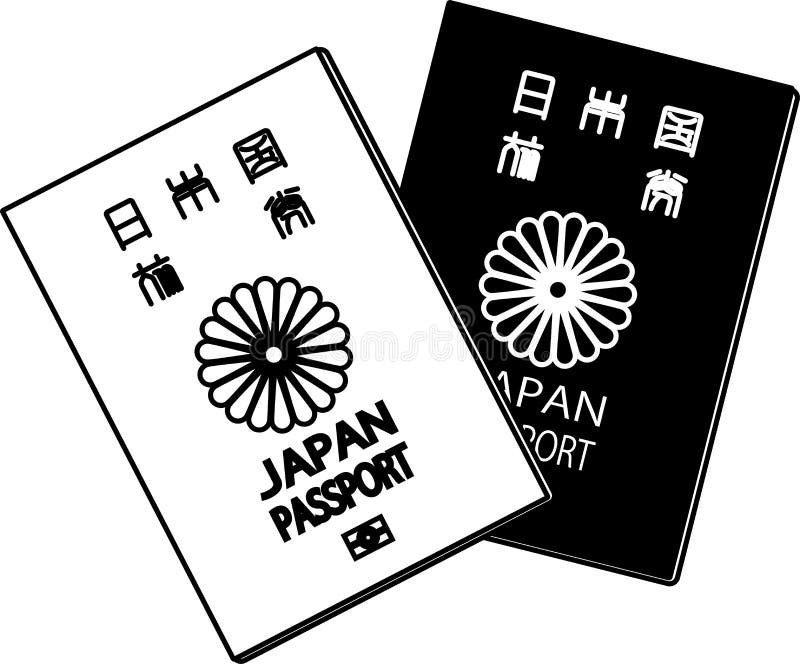 Illustration of Japanese Passport Outline Stock Vector - Illustration ...