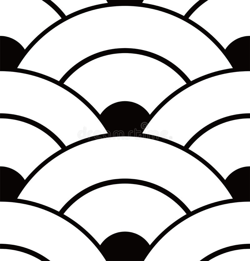 Monochrome Japanese Pattern of Waves Stock Vector - Illustration of ...