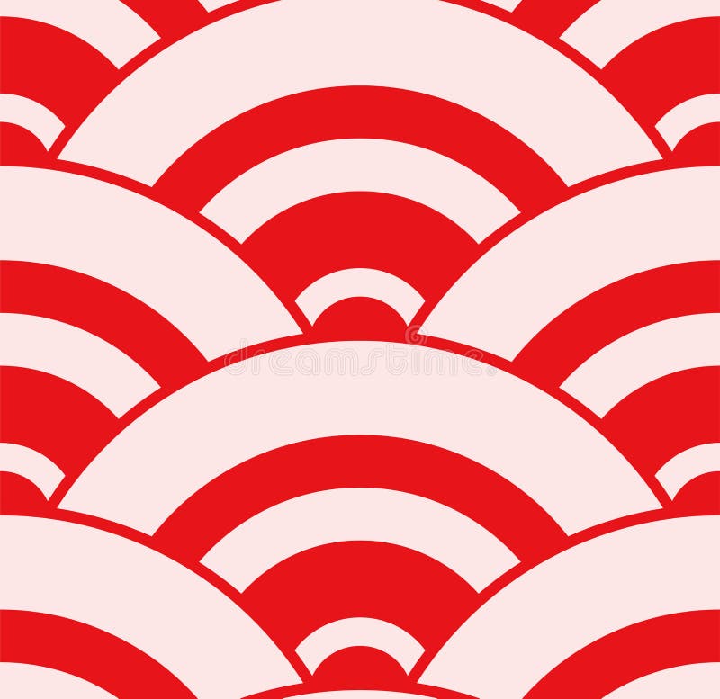 Red Japanese Pattern of Waves Stock Vector - Illustration of wallpaper ...