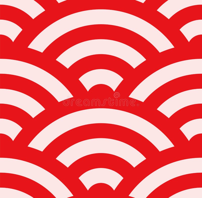 Red Japanese Pattern of Waves Stock Vector - Illustration of lucky ...