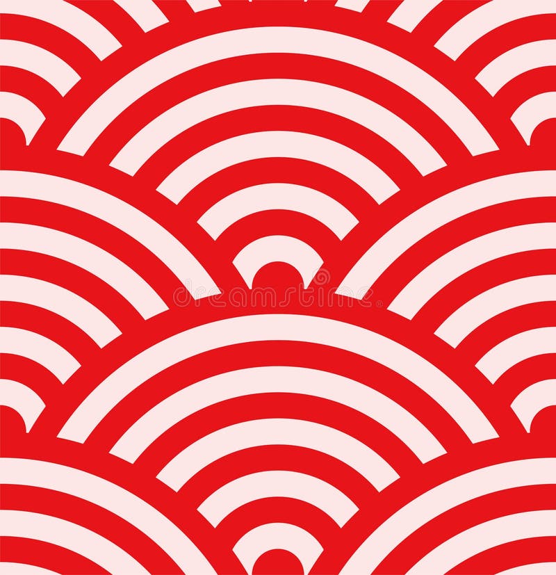Red Japanese Pattern of Waves Stock Vector - Illustration of lucky ...