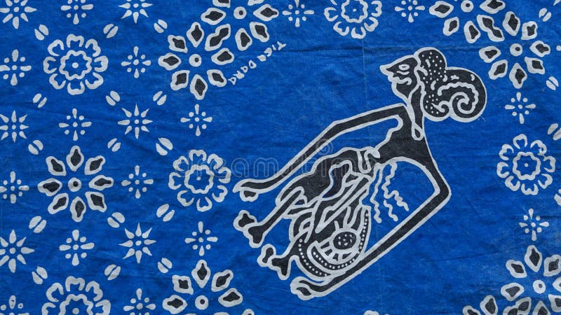 Illustration of Javanese Wayang on Blue Fabric Stock Photo - Image of ...