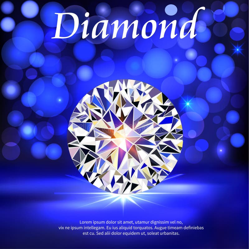 Jewelry Poster Diamond with Gem and Glitter Stock Vector - Illustration ...