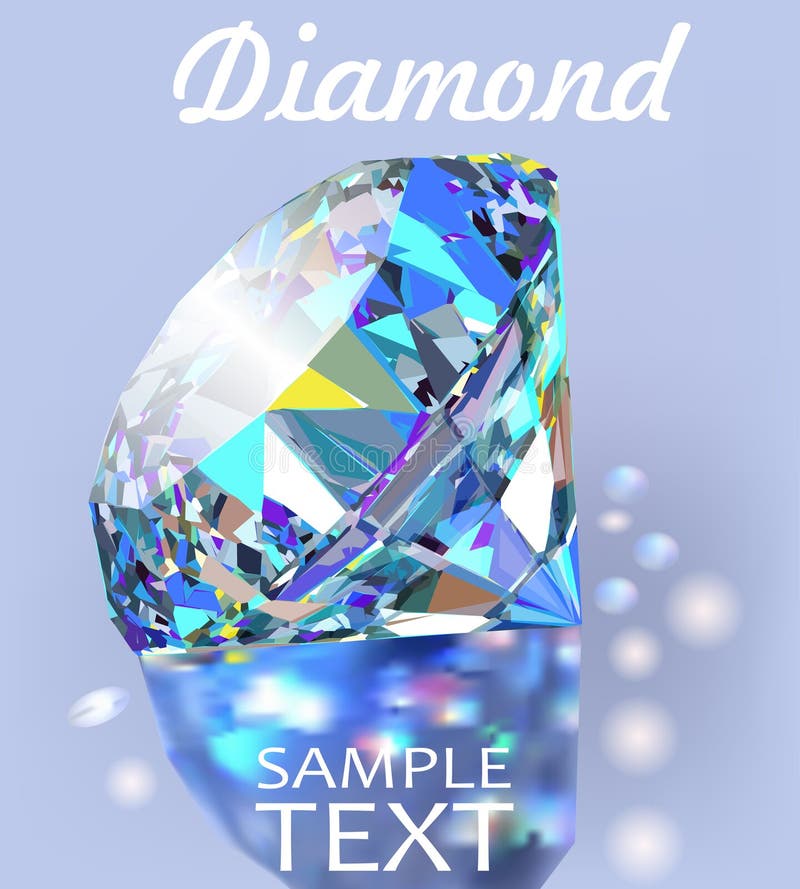 Jewelry Poster Diamond with Gem and Glitter Stock Vector - Illustration ...