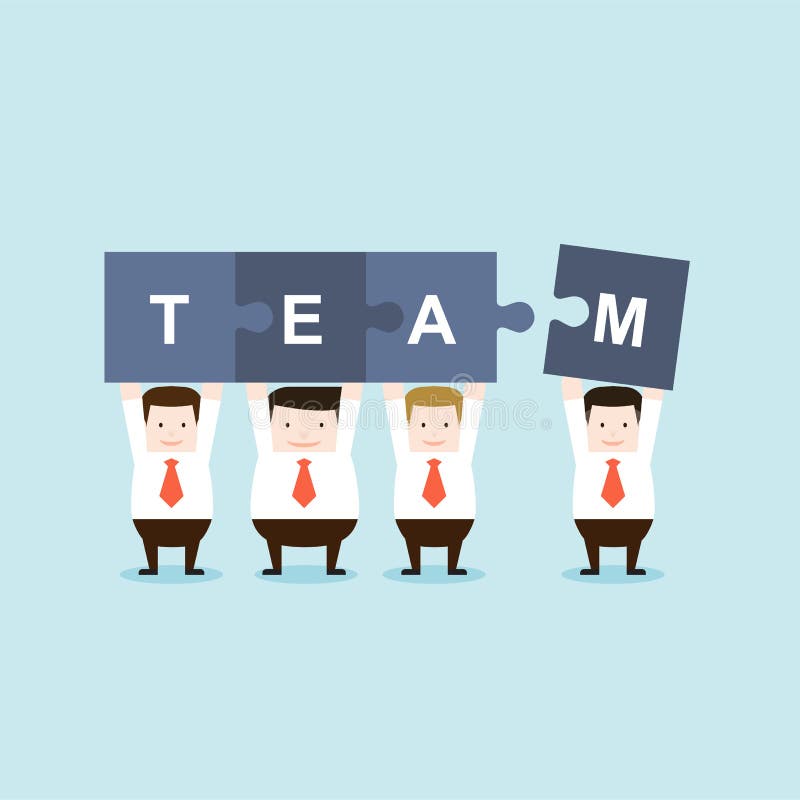 Illustration of Jigsaw of Businessman Team Stock Vector - Illustration ...