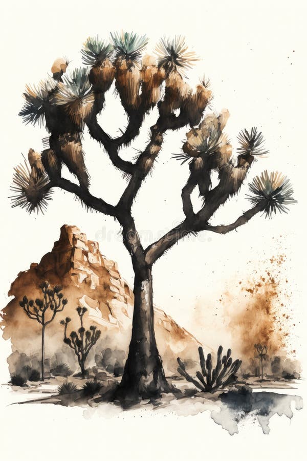 Illustration of a Joshua Tree Stock Illustration - Illustration of ...