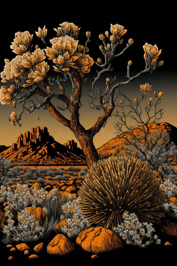 Illustration of a Joshua Tree Stock Illustration - Illustration of ...