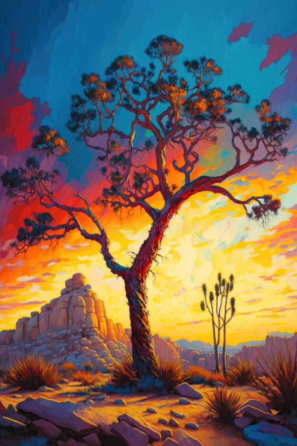 Illustration of a Joshua Tree Stock Illustration - Illustration of ...