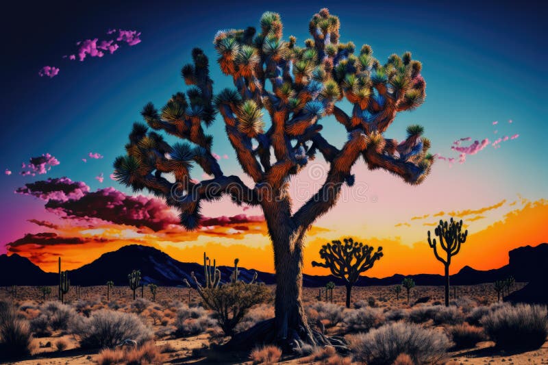 Illustration of a Joshua Tree Stock Illustration - Illustration of ...