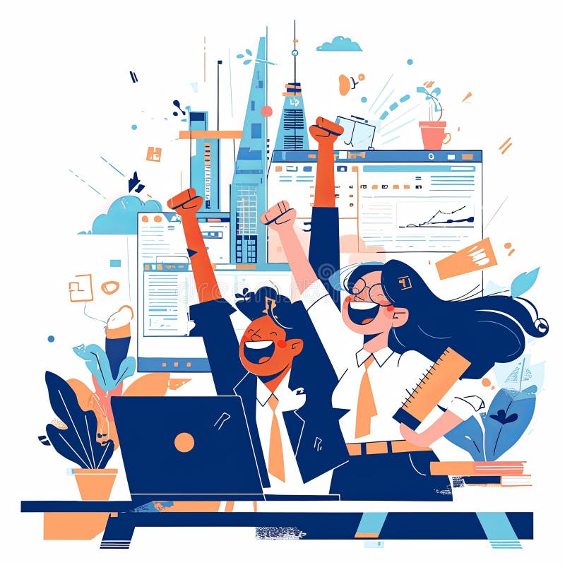 Dynamic Business Team Celebrating Successful Project Launch with Joy ...