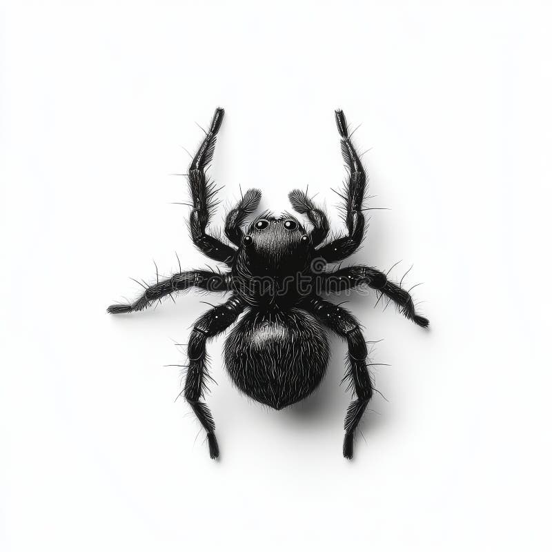 An Illustration of a Jumping Spider in Detail, Featuring Brown and ...