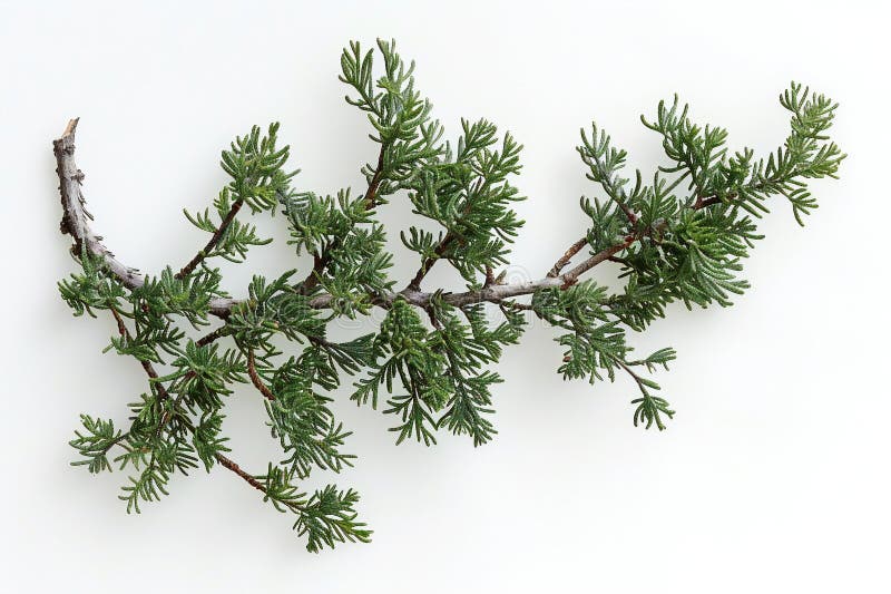 Juniper Branches Isolated on White Background, Top View, Flat Lay Stock ...