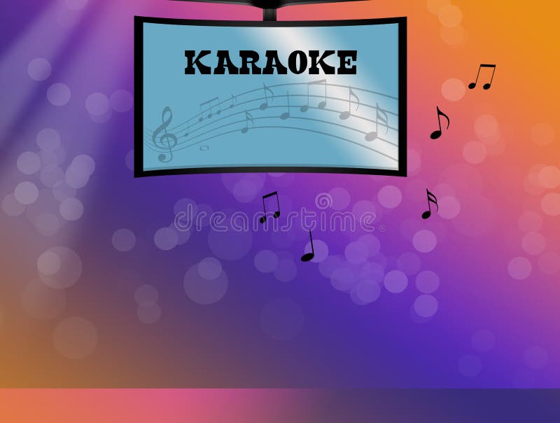 Karaoke television screen stock illustration. Illustration of cute ...