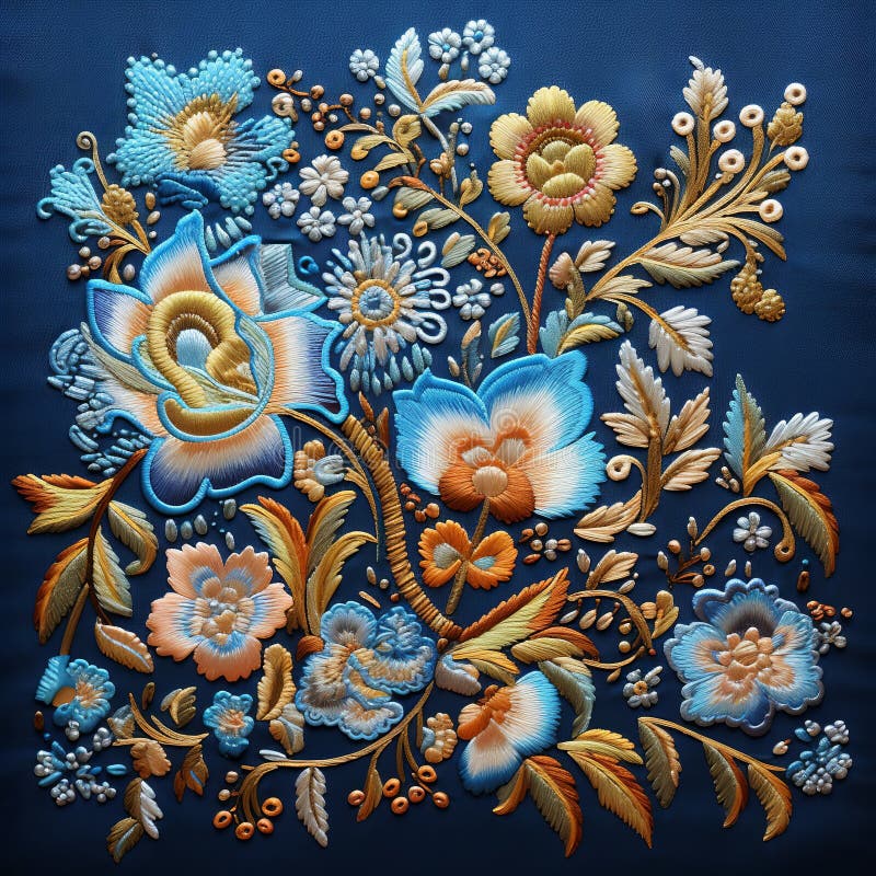 Illustration of Karchobi Embroidery , Generative Ai Stock Image - Image ...