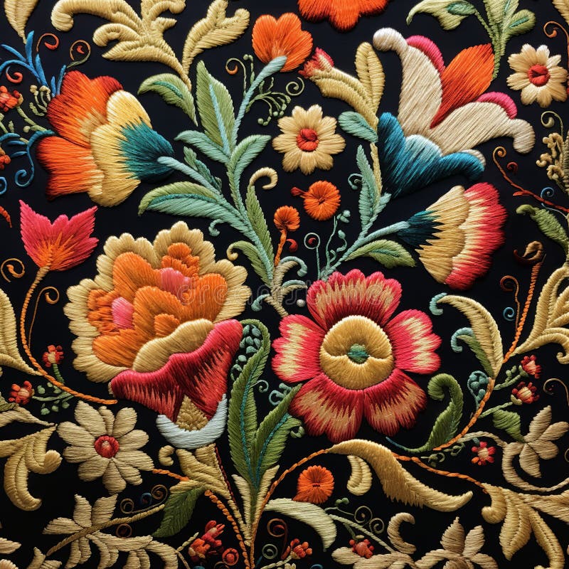 Illustration of Karchobi Embroidery , Generative Ai Stock Image - Image ...