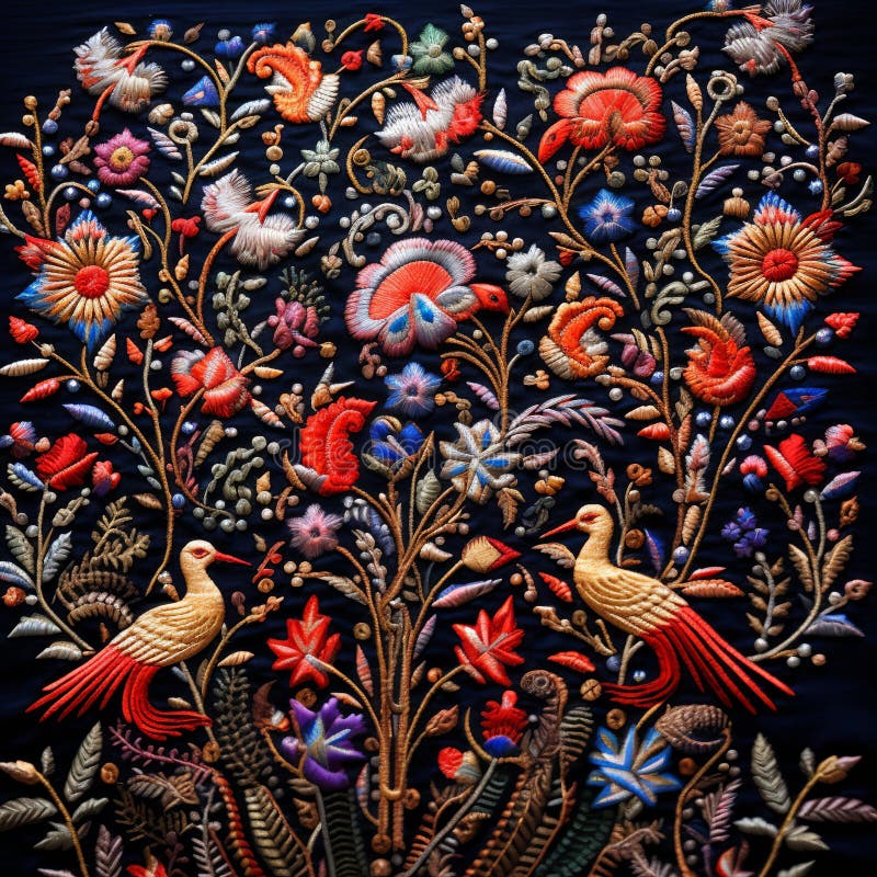 Illustration of Karchobi Embroidery , Generative Ai Stock Photo - Image ...