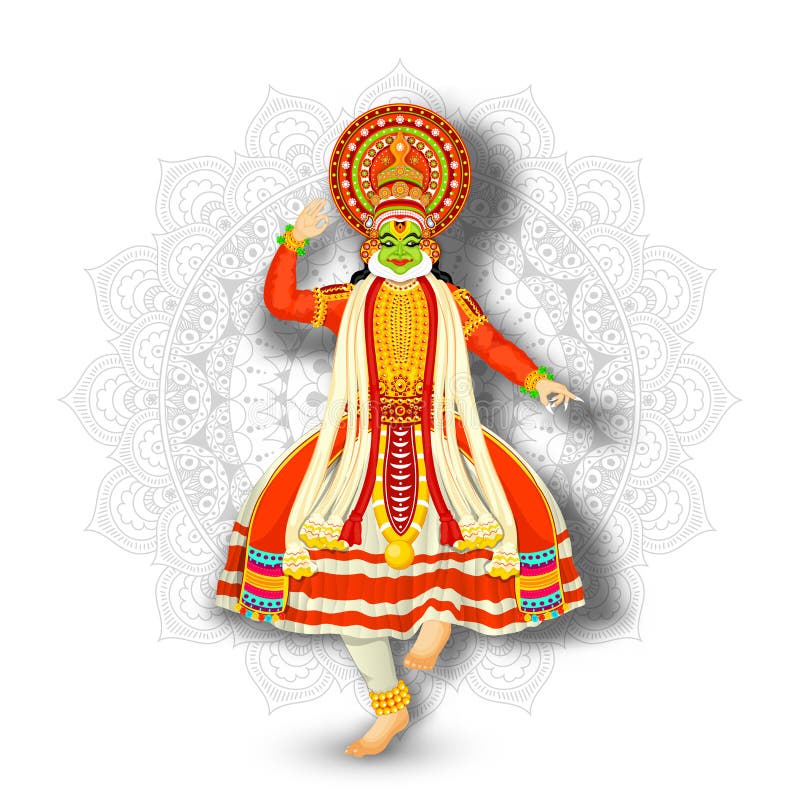 Classical or Kathakali Dancer Foot Activity Illustration on White ...