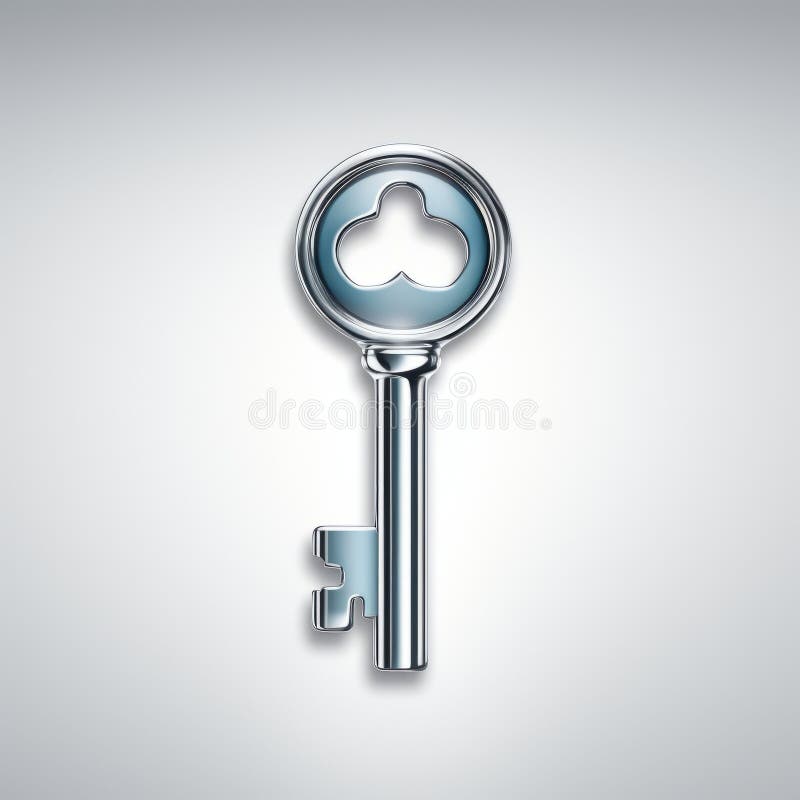 An Illustration of a Key on a Gray Background Stock Illustration ...