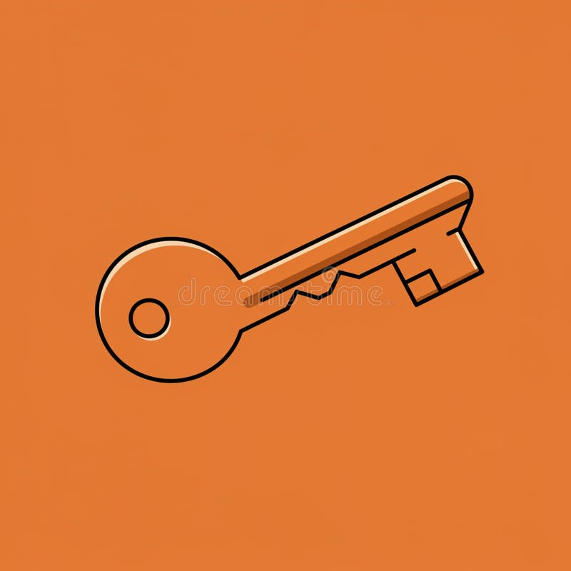 An Illustration of a Key with a Round Head and a Rectangular Notch on ...