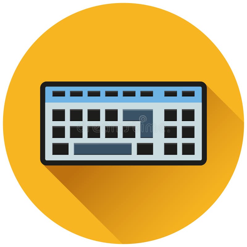 Keyboard Circle Yellow Flat Icon Stock Vector - Illustration of vector ...