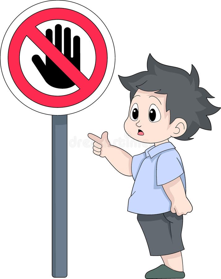 Illustration of a Kid Boy Studying Stop Signs Stock Vector ...