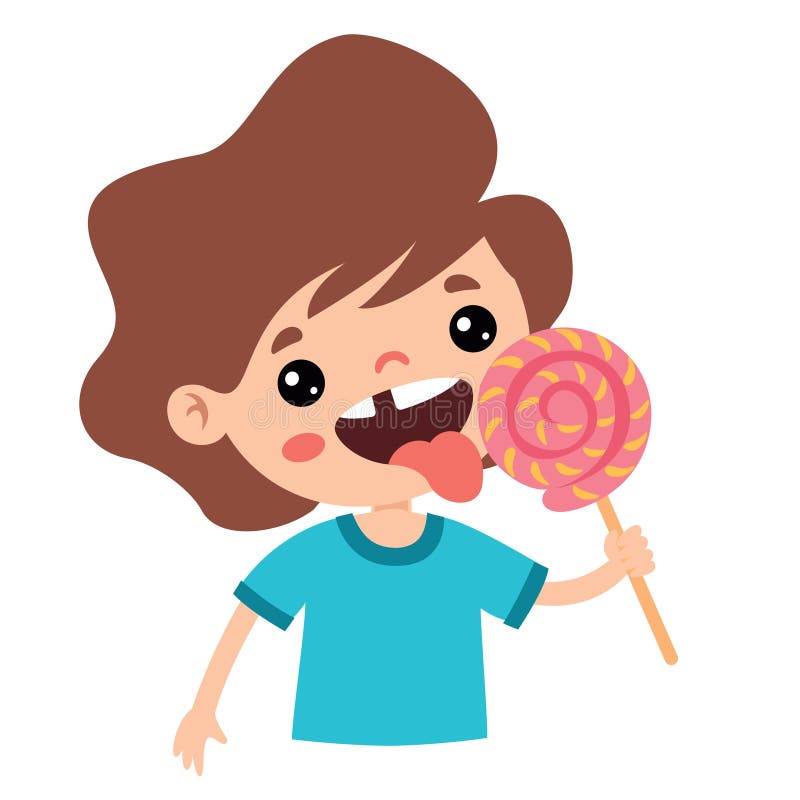 Illustration of Kid with Candy Stock Illustration - Illustration of ...