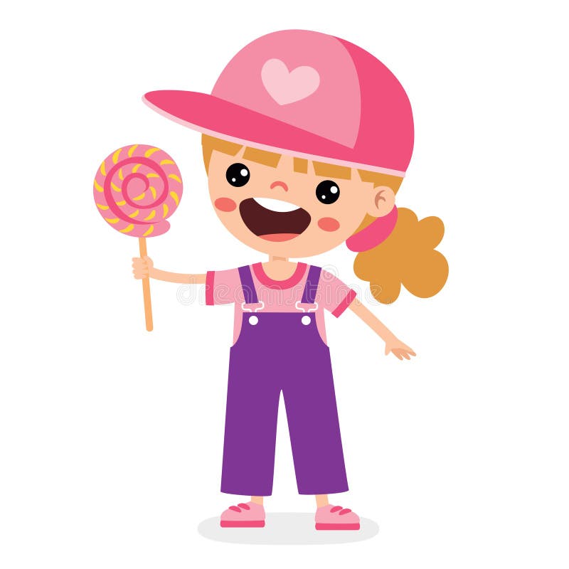 Illustration of Kid with Candy Stock Illustration - Illustration of ...