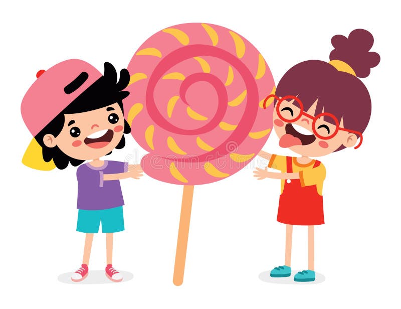 Illustration of Kid with Candy Stock Illustration - Illustration of ...
