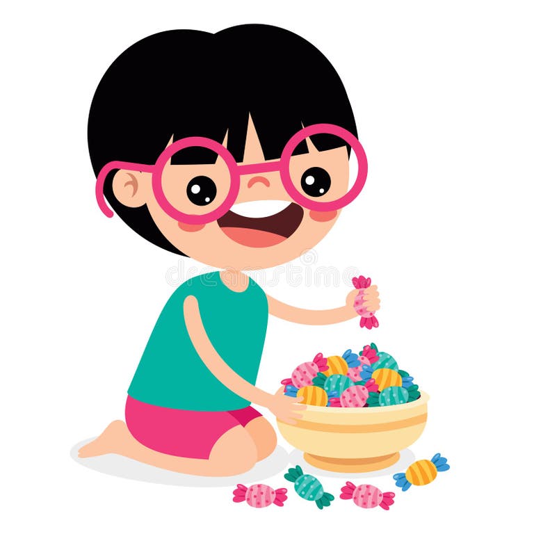 Illustration of Kid with Candy Stock Illustration - Illustration of ...