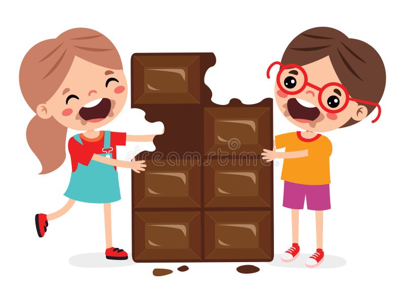 Illustration of Kid with Chocolate Stock Illustration - Illustration of ...