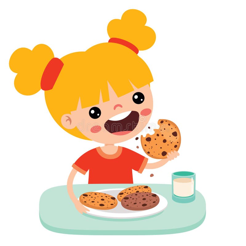 Illustration of Kid with Cookie Stock Illustration - Illustration of ...