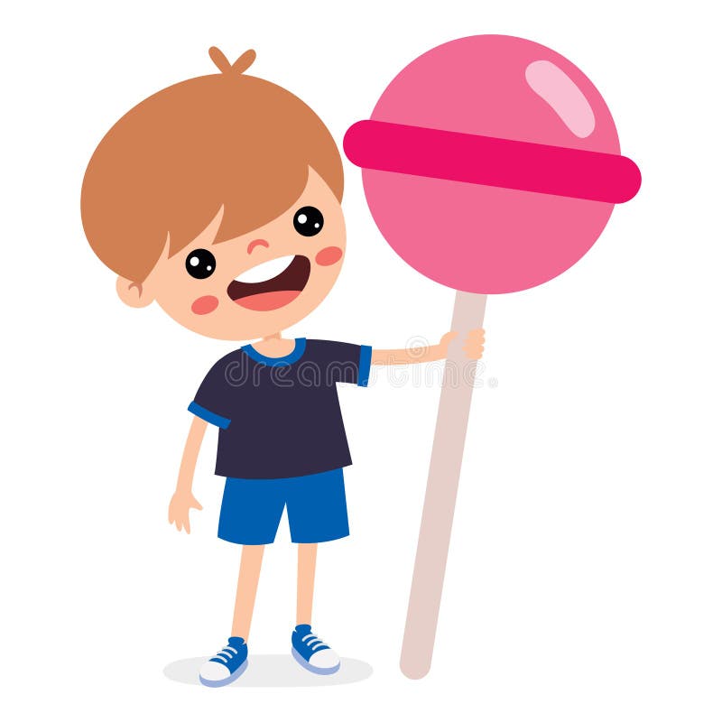 Illustration of Kid with Lollipop Stock Illustration - Illustration of ...