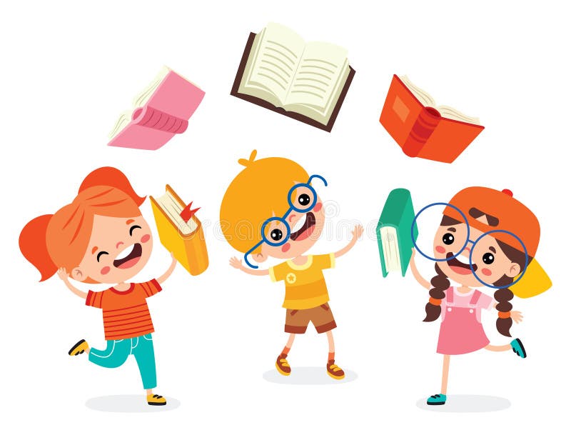 Illustration of Kids Reading Book Stock Illustration - Illustration of ...