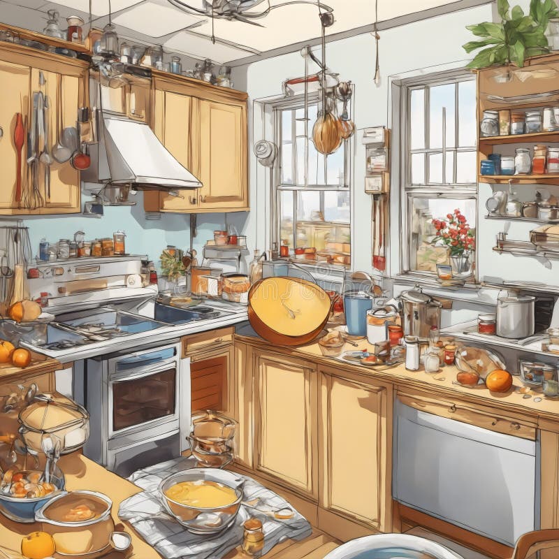 Kitchen Mess Sketch Stock Illustrations – 63 Kitchen Mess Sketch Stock ...