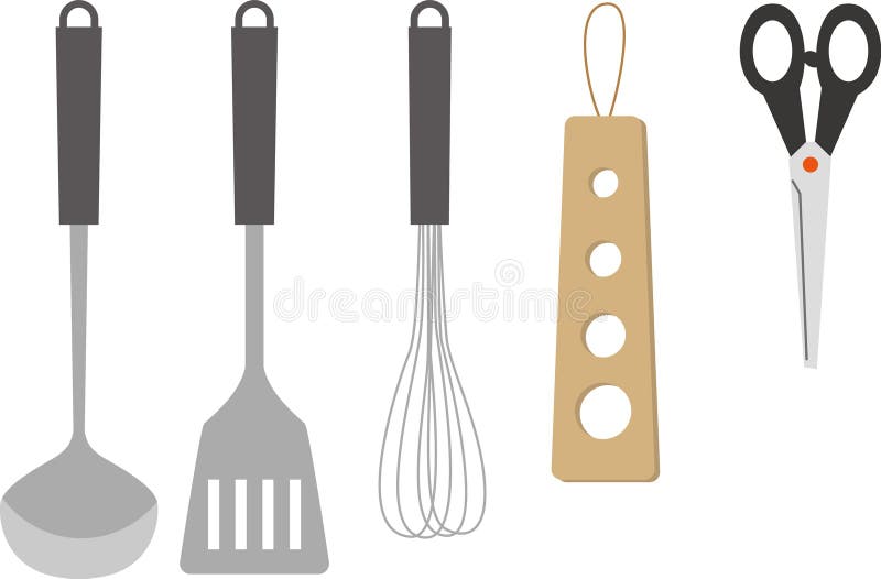Illustration of Kitchen Tools Set Stock Vector - Illustration of ...