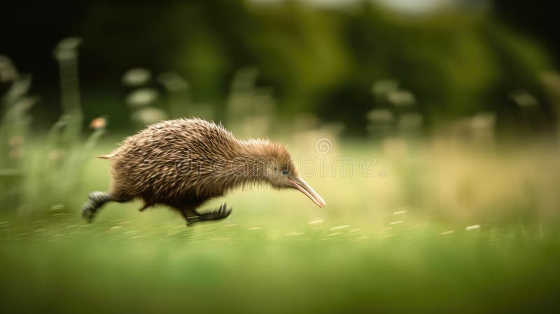 A Kiwi on a Sprint stock illustration. Illustration of mammal - 272197822