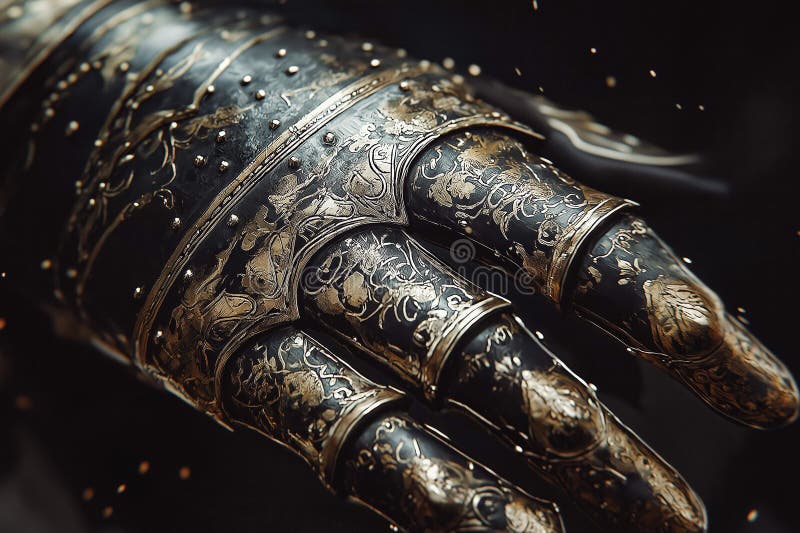 Illustration of a Knight S Hand Wearing Gauntlet with Intricate ...