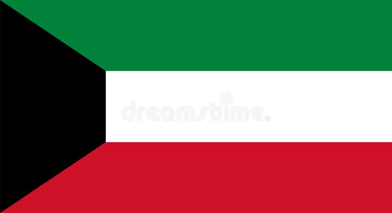 Illustration of Kuwait National Flag.Kuwait Flag Stock Vector ...