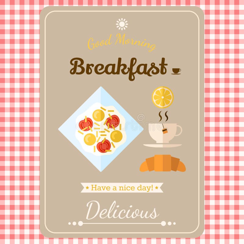 Template for Breakfast Menu Stock Vector - Illustration of cafeteria ...