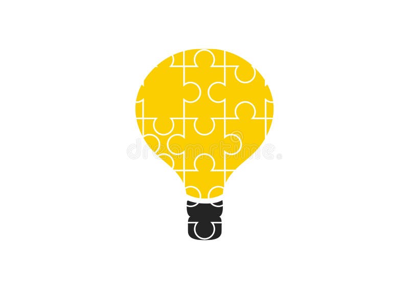 Illustration of a Lamp with a Puzzle Shape Stock Vector - Illustration ...