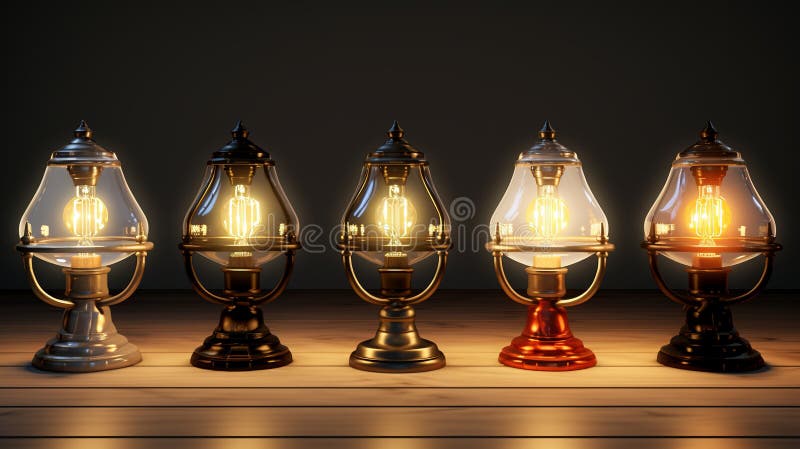 Illustration of Lamps Transparent Set, Generative Ai Stock Illustration ...